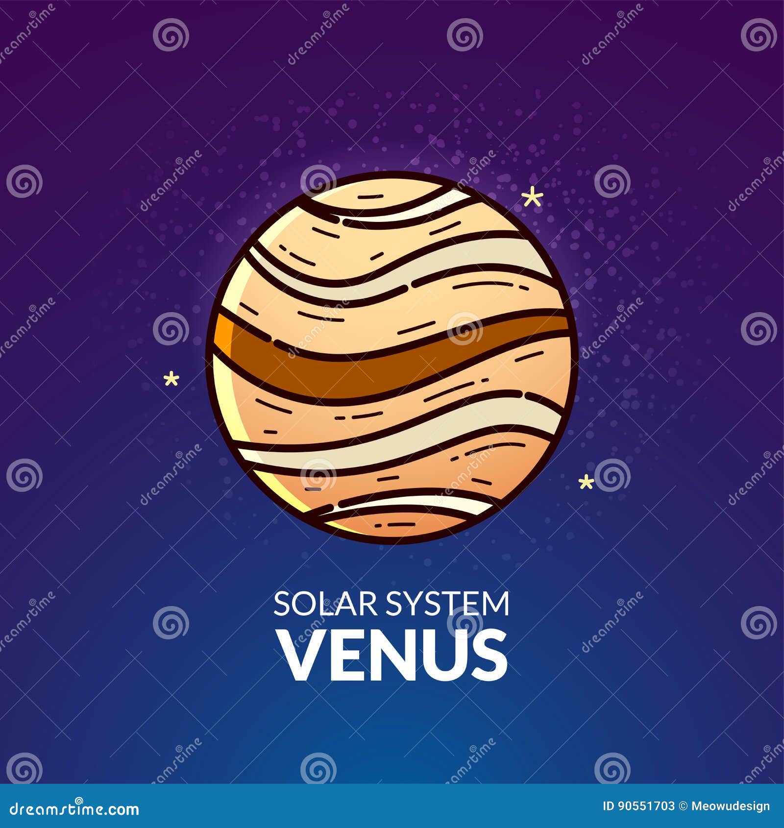 Planet Venus Vector Illustration Stock Vector - Illustration of planet ...