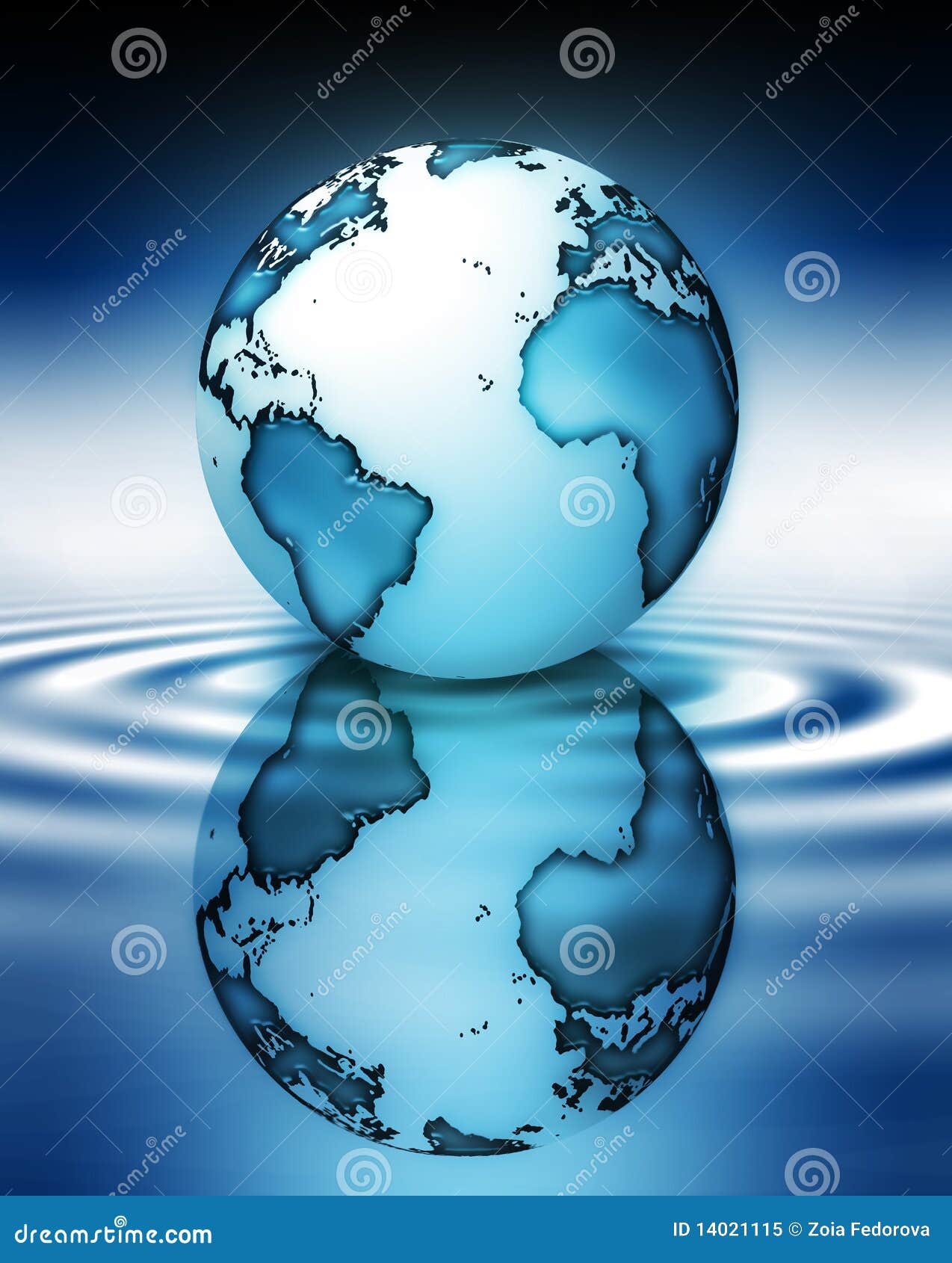 Planet in water stock illustration. Illustration of world - 14021115