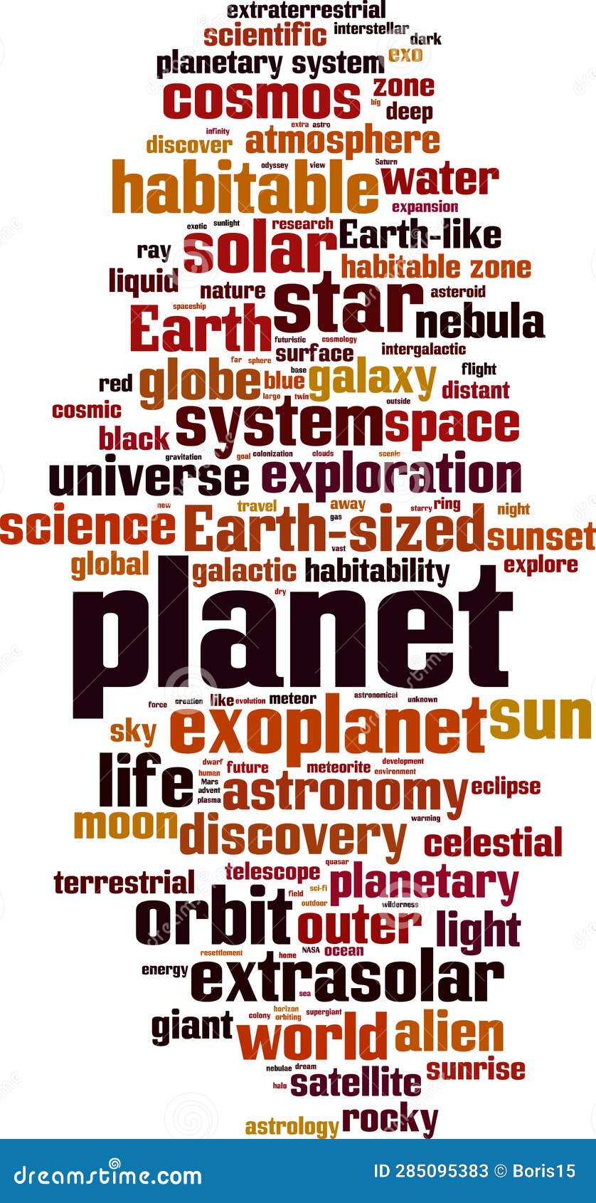 Planet word cloud stock vector. Illustration of concept - 285095383