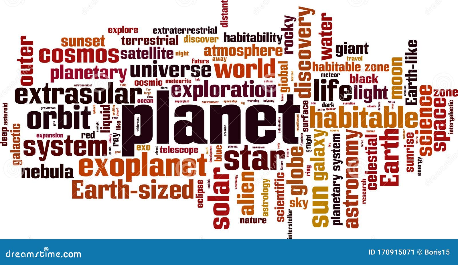 Planet word cloud stock vector. Illustration of space - 170915071