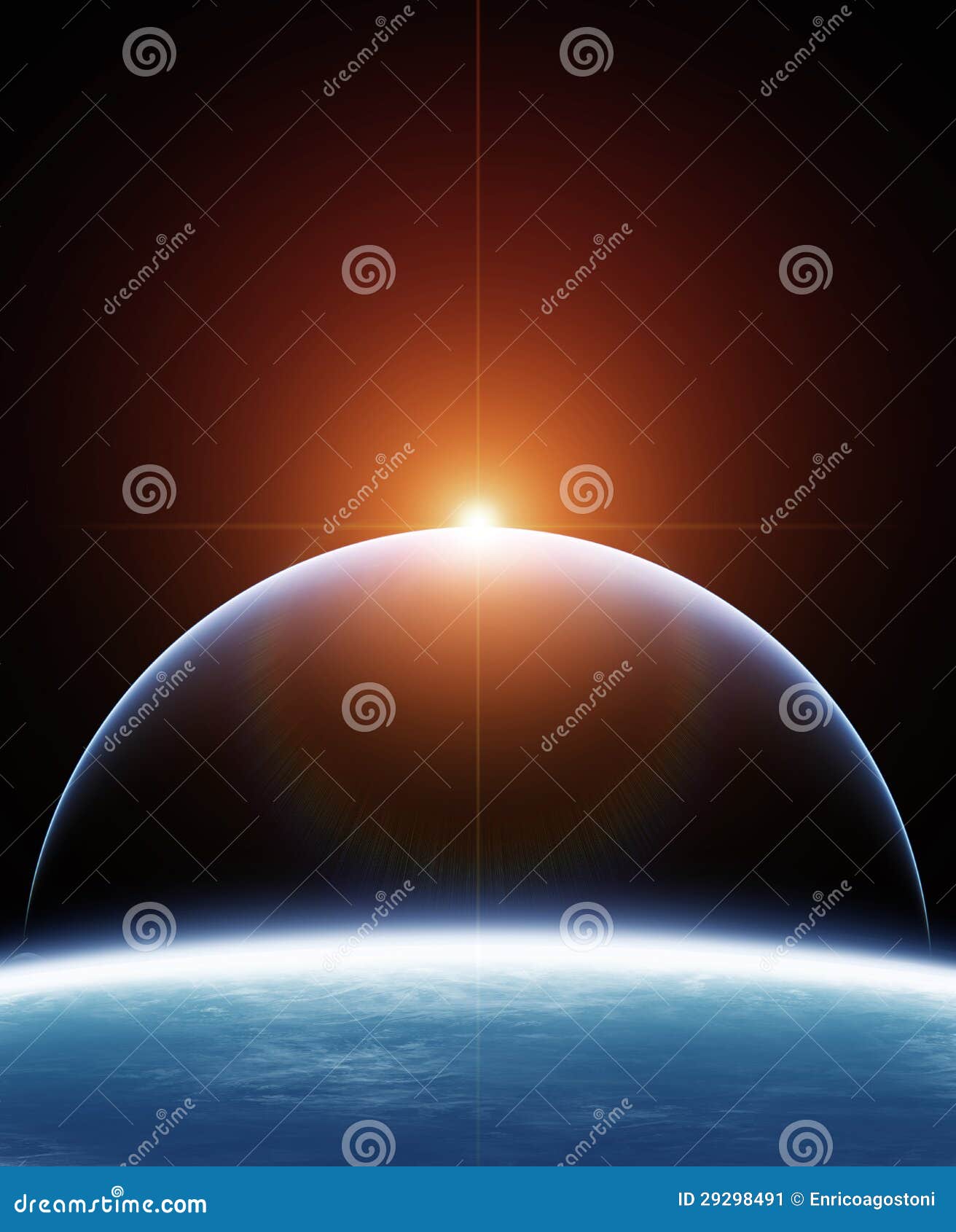 Planet Zwei Mit Steigendem Stern Stock Abbildung - Illustration von ...