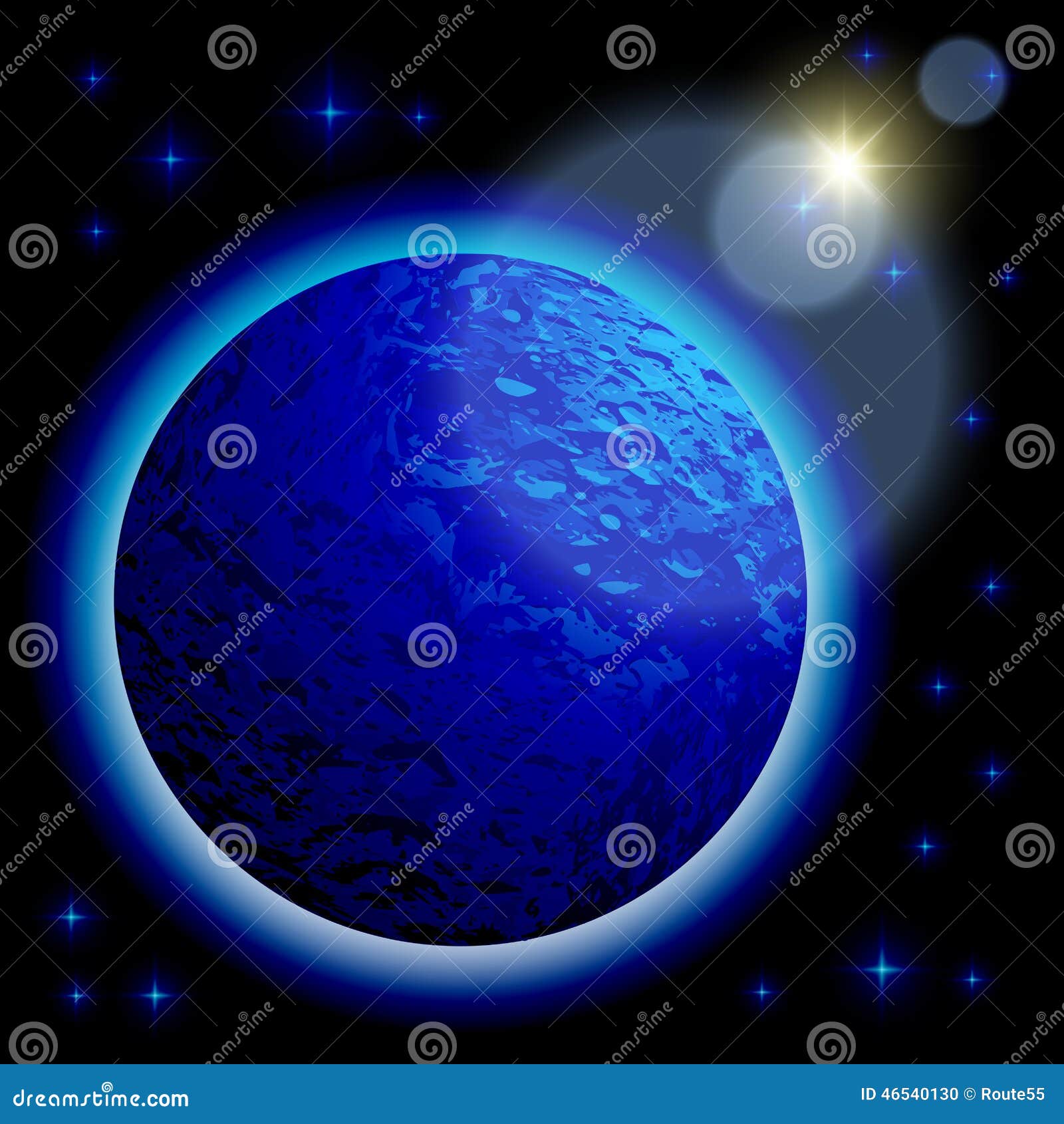 Planeta azul ilustración del vector. Ilustración de caliente - 46540130