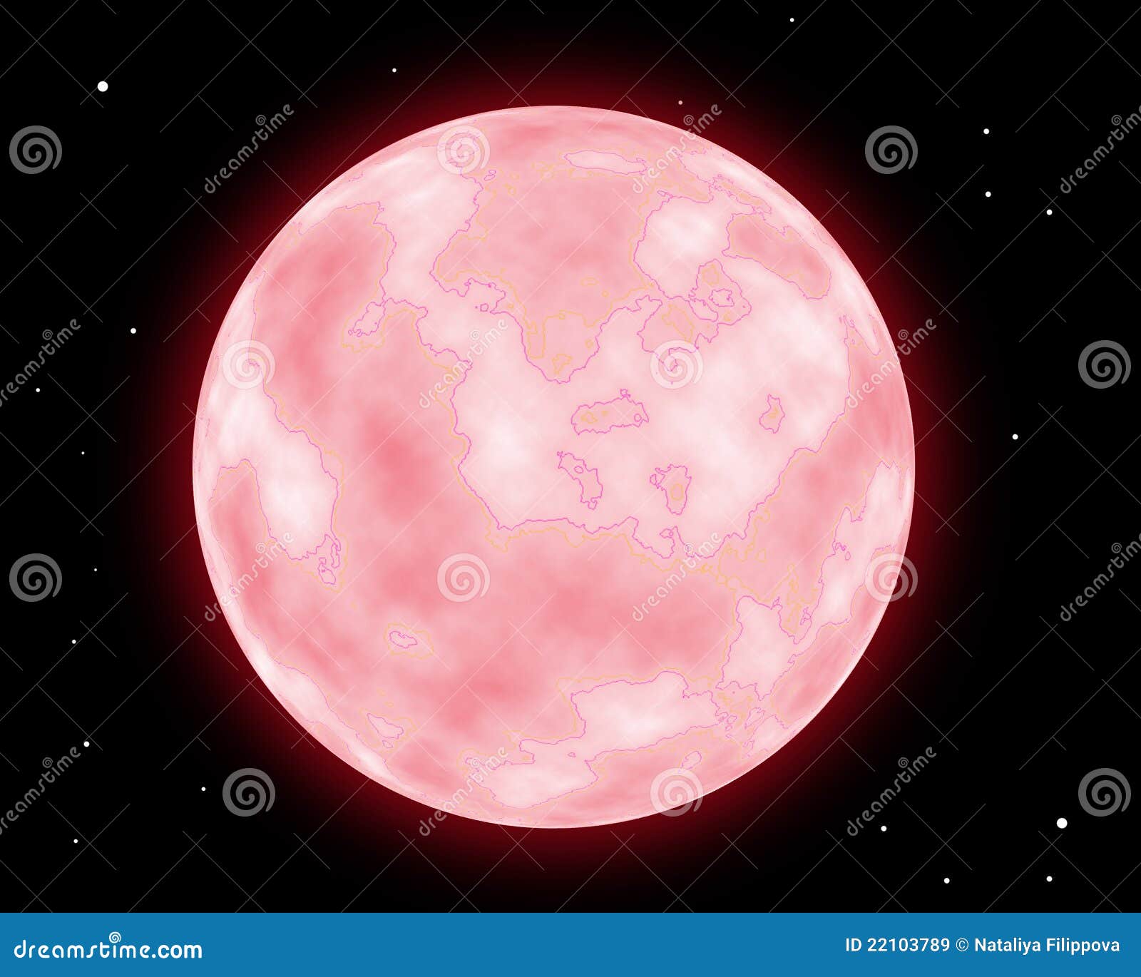 Planeta cor-de-rosa ilustração stock. Ilustração de estrela - 22103789