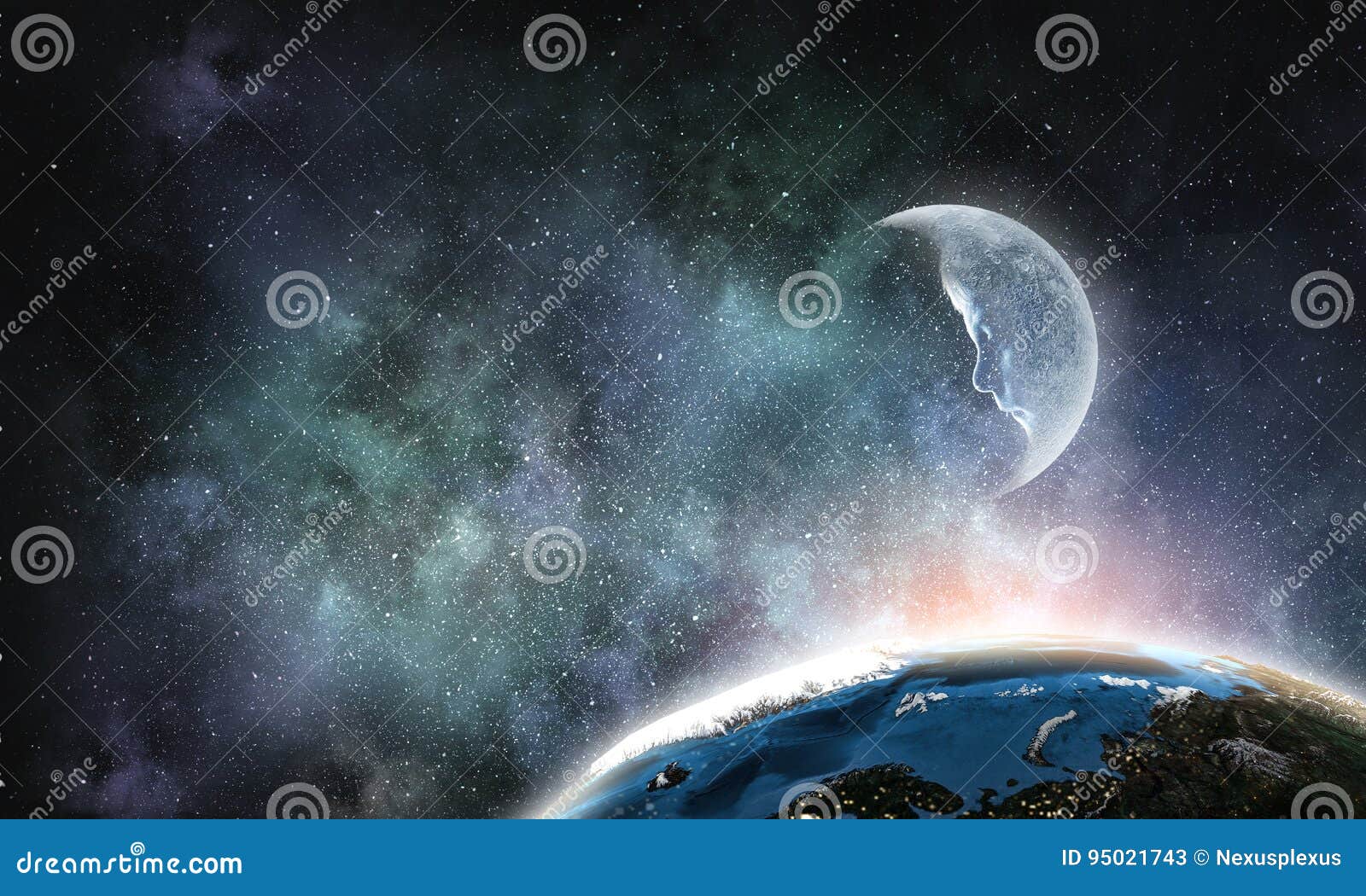 Planeta da lua e da terra imagem de stock. Imagem de mundo - 95021743