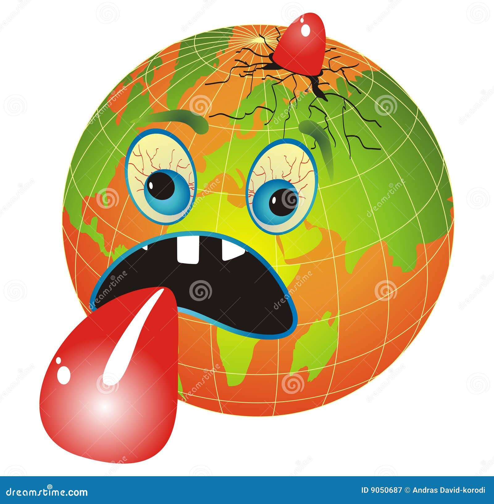 Planeta enfermo ilustración del vector. Ilustración de tierra - 9050687