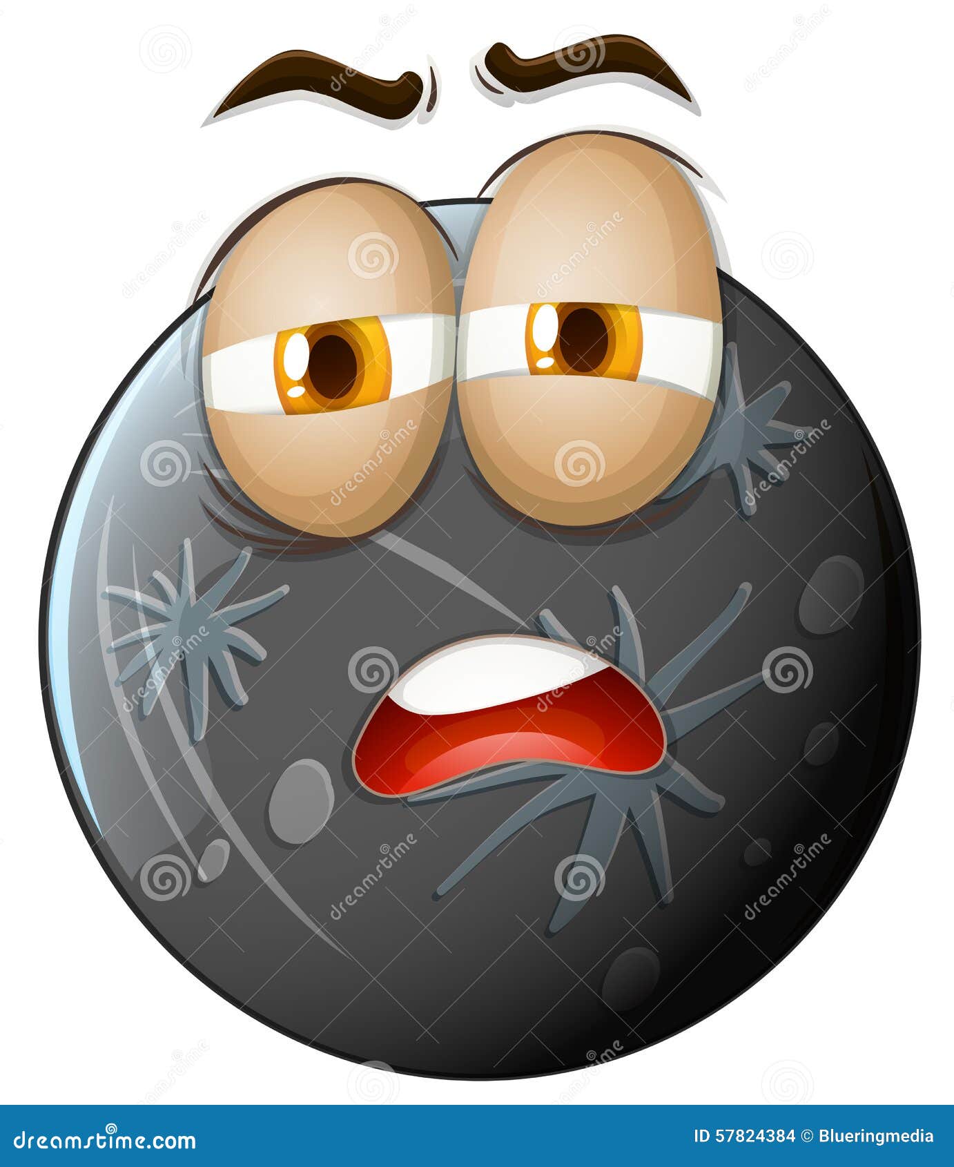 Planeta Gris De Mirada Triste Ilustración del Vector - Ilustración de ...