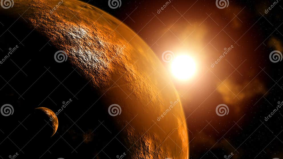 Planeta Marte No Nascer Do Sol Ilustração Stock - Ilustração de ...