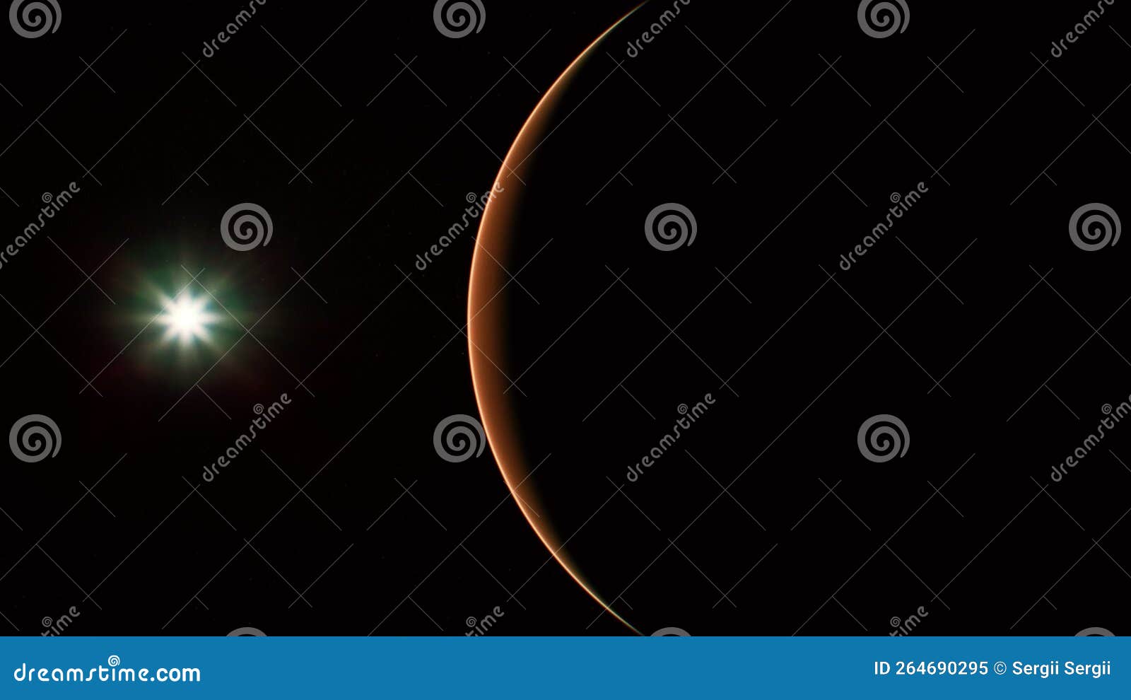 Planeta Rojo Mars En El Cielo Estrellado Stock de ilustración ...