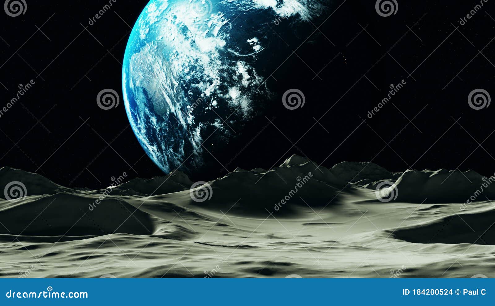 Planeta Terra vista da lua ilustração stock. Ilustração de terra ...