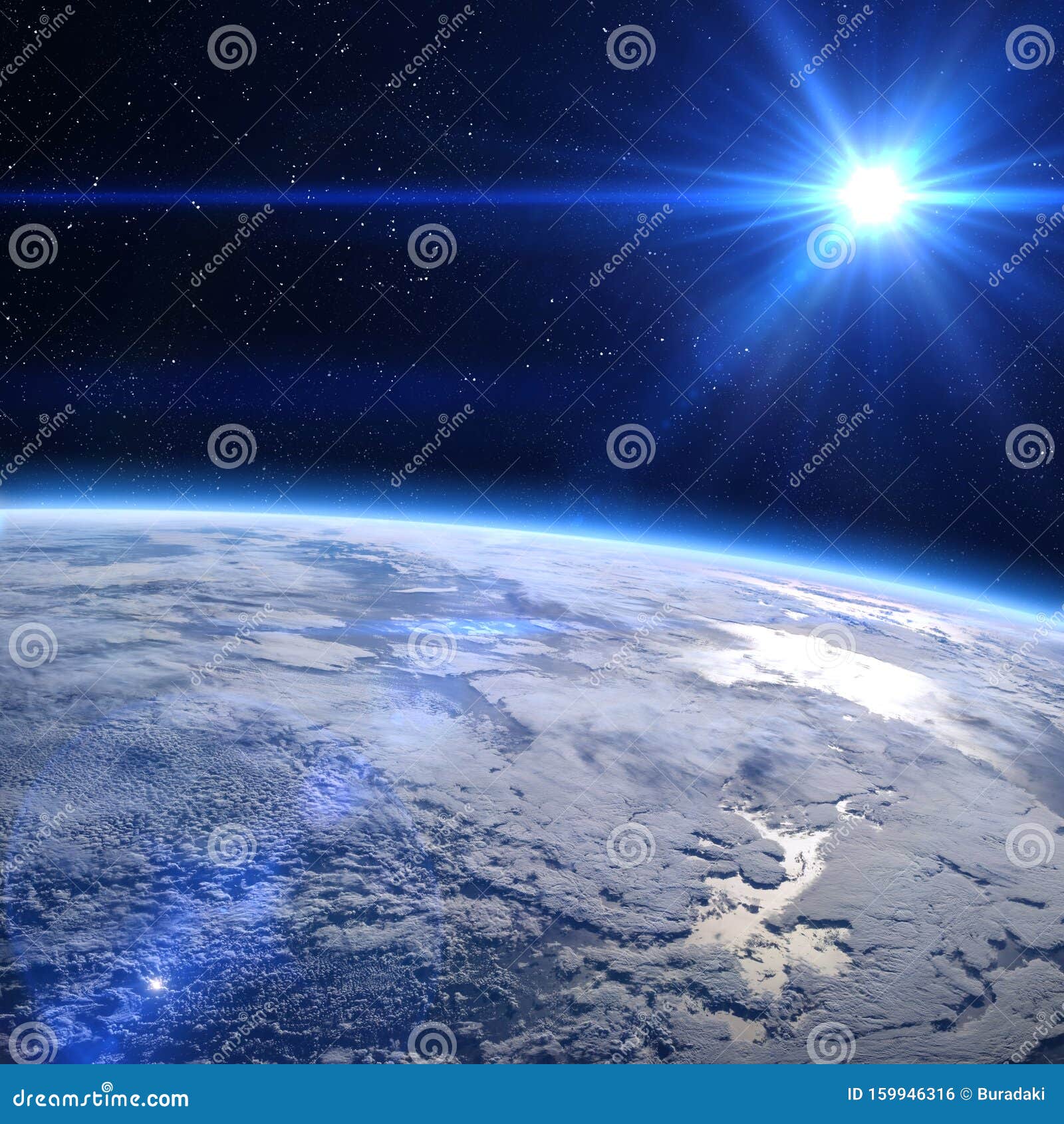 Planeta Tierra y Sol foto de archivo. Imagen de global - 159946316