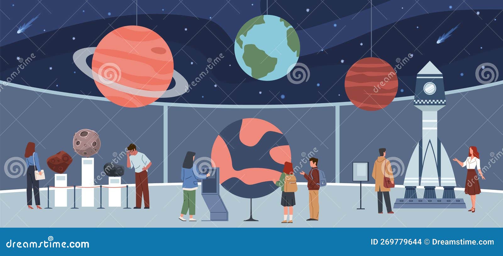 Planetarium Excursion. School Children and Students at Astronomical ...