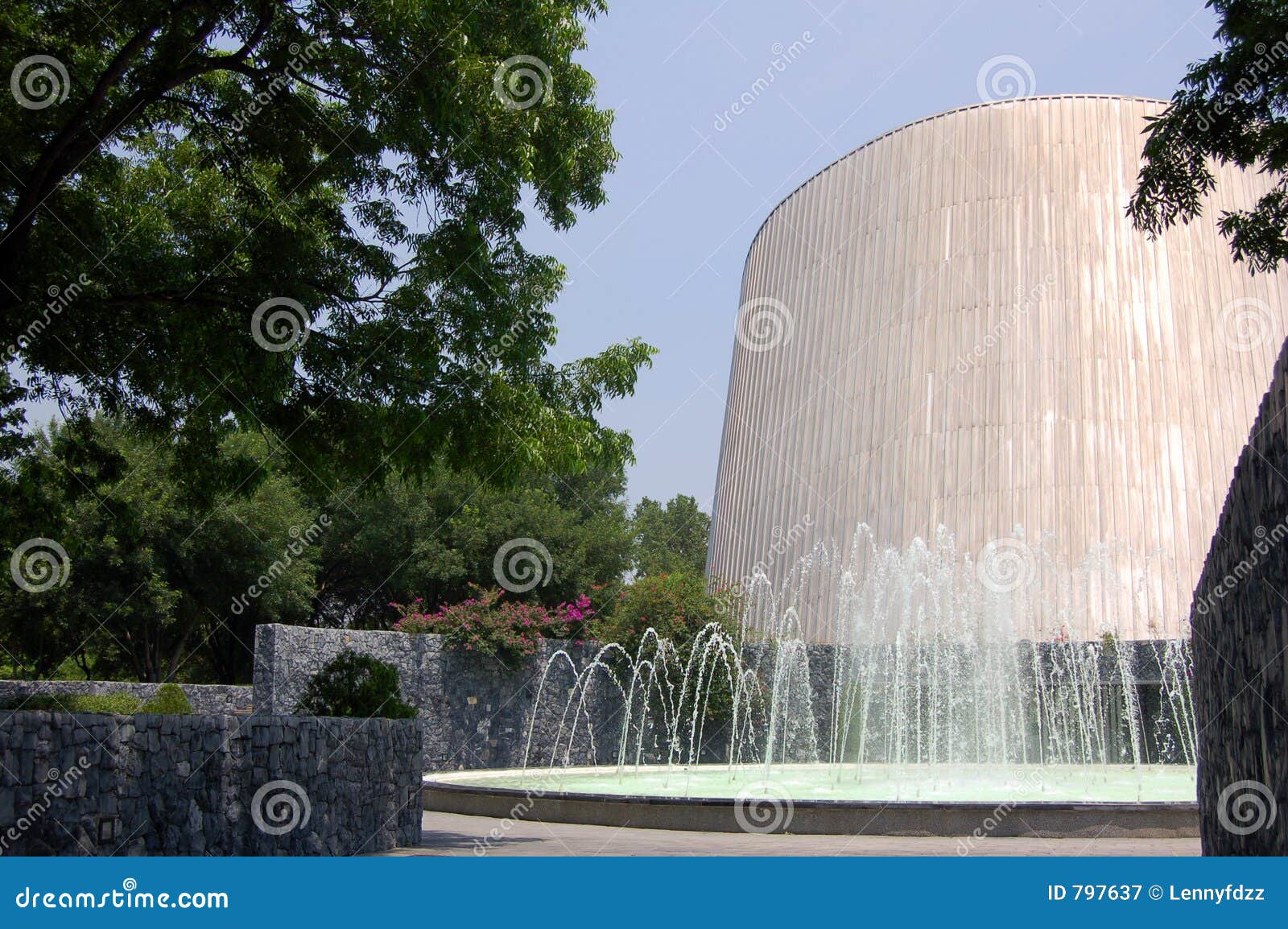 Planetarium Fountain stock image. Image of trees, outside - 797637