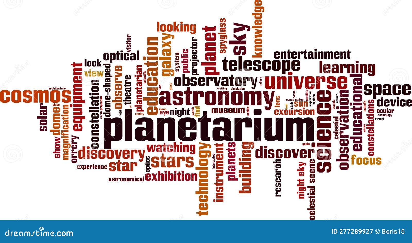 Planetarium word cloud stock vector. Illustration of dome - 277289927