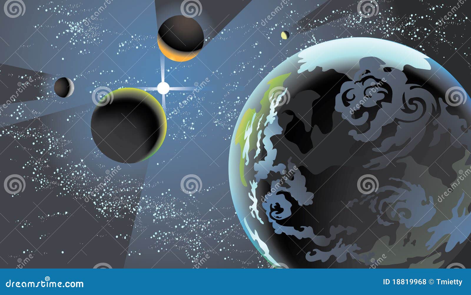 Planetary Alignment stock vector. Illustration of moon - 18819968