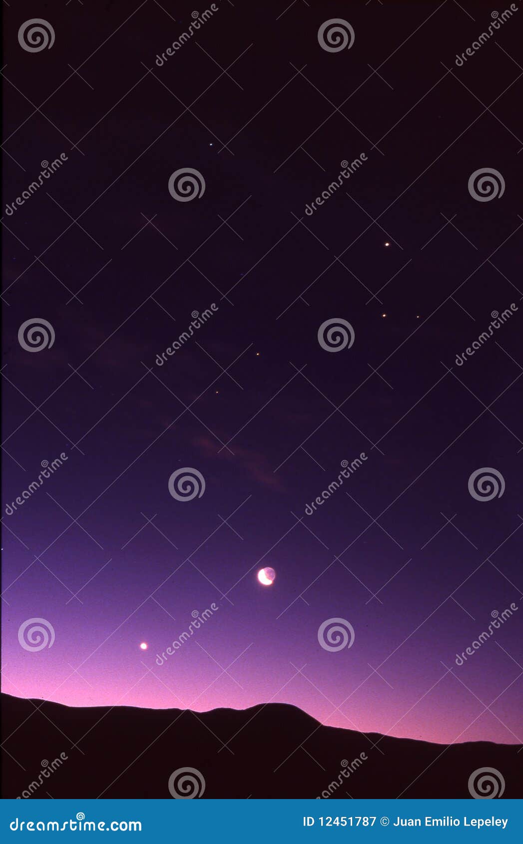 Planetary conjunction stock image. Image of astrophotography - 12451787