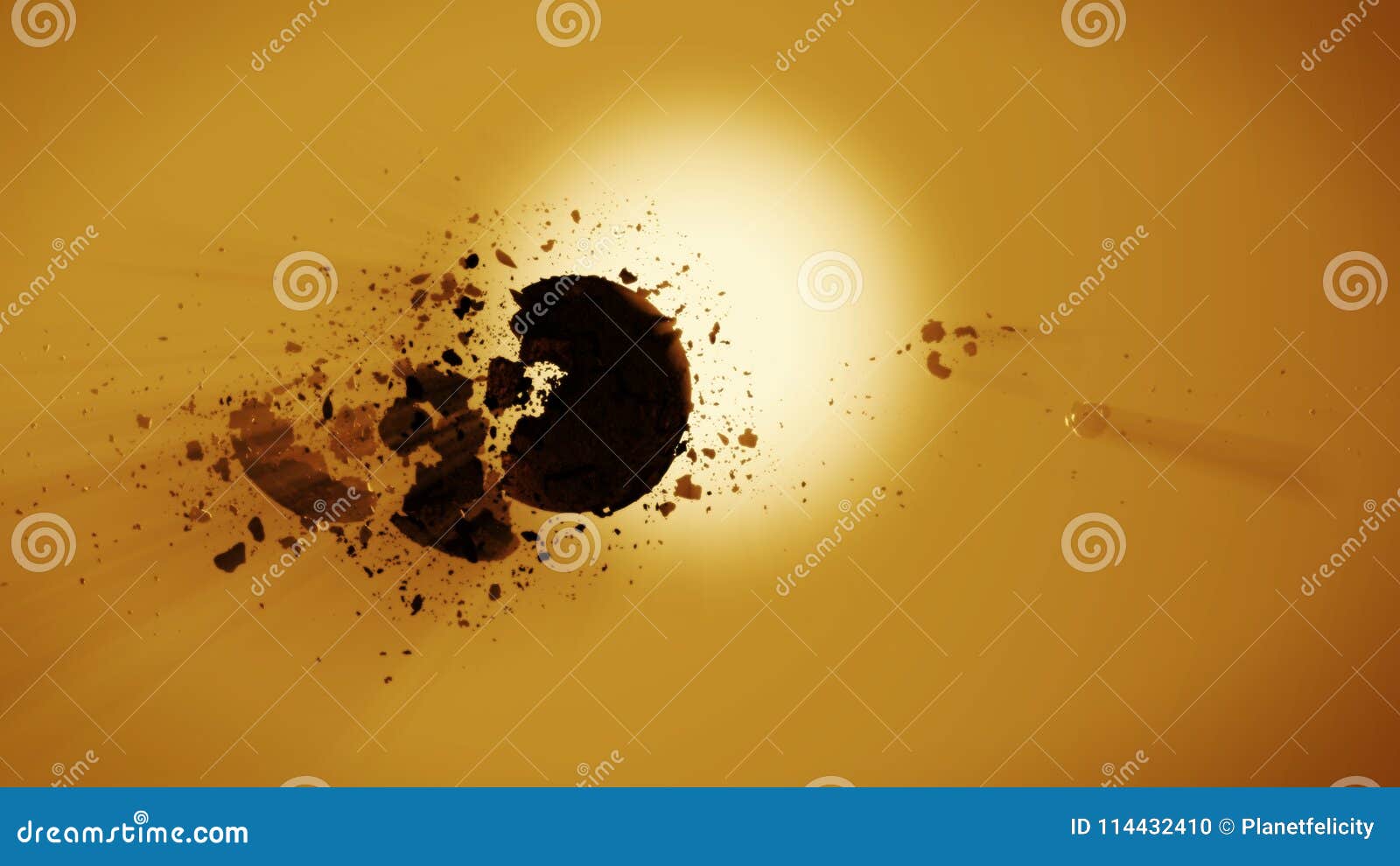 Alien Mega Structure, Dyson Sphere Around A Distant Blue Star In Front ...