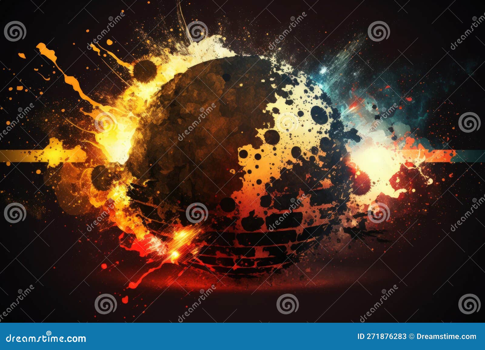 Planetary disco explosion stock illustration. Illustration of blue ...