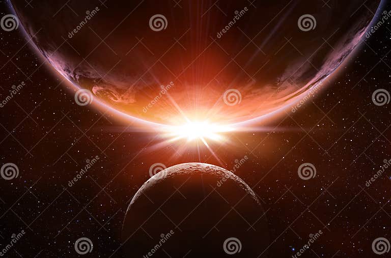Planetary Eclipse in the Space Stock Photo - Image of science, star ...
