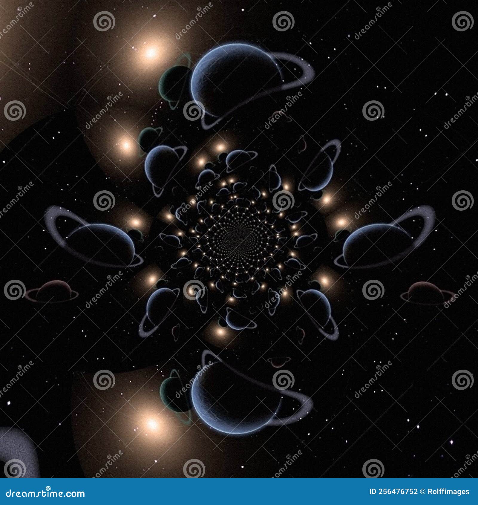 Planetary Fractal. Endless Dimensions Stock Illustration - Illustration ...