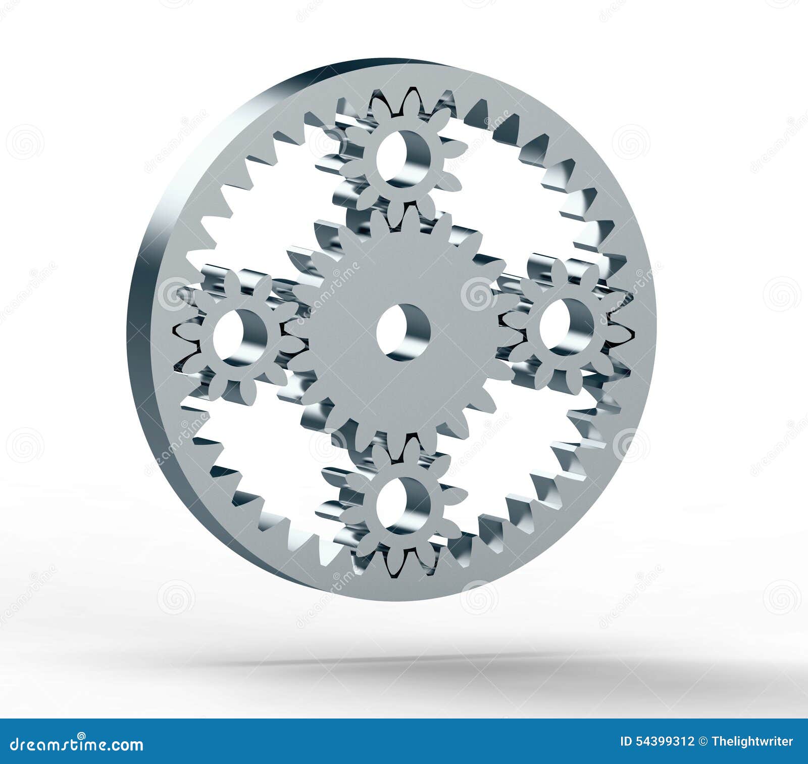Planetary Gear Motor With Electric Motor. Vector Illustration On White ...