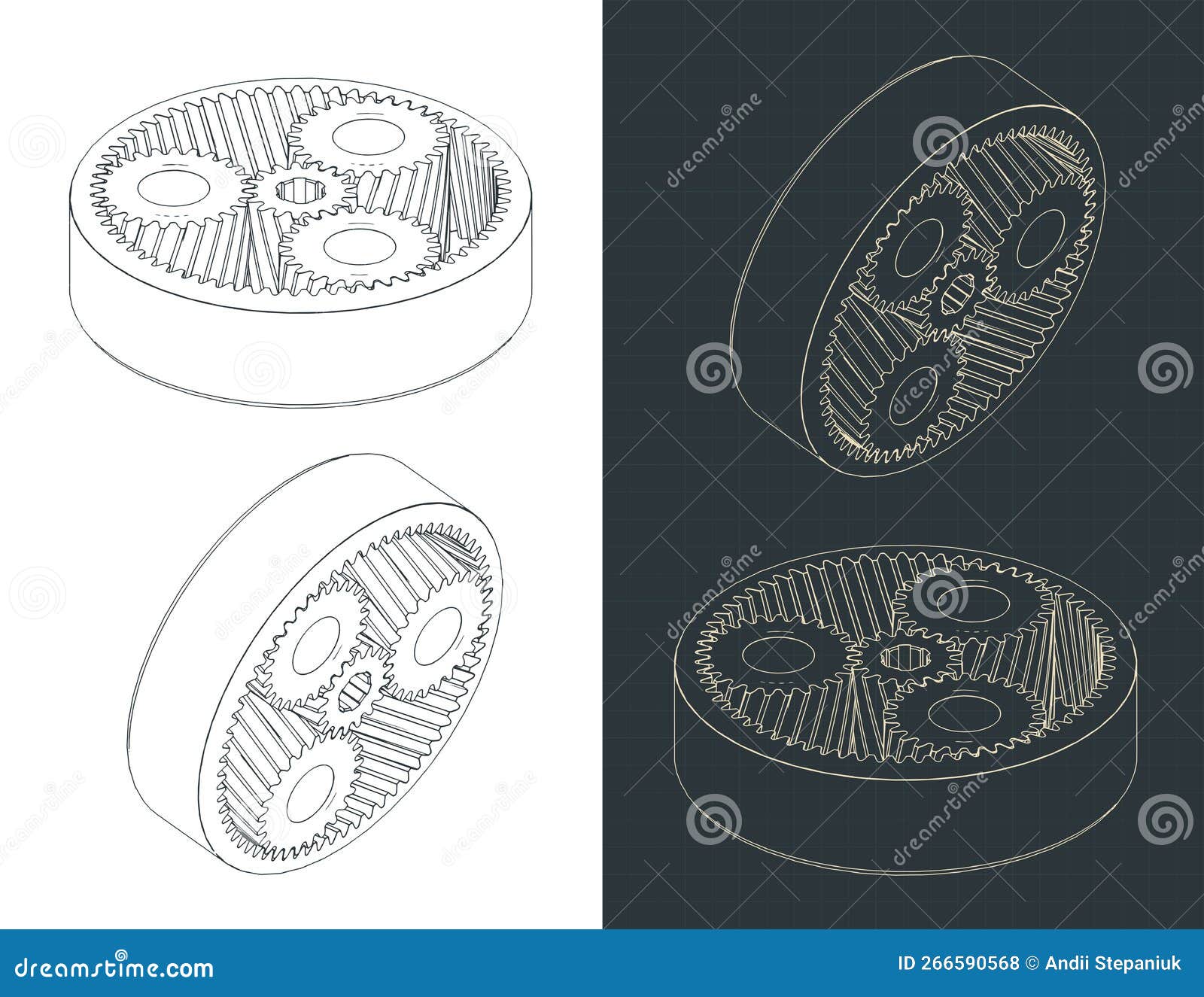 Planetary Gears Drawings Illustrations | CartoonDealer.com #192042318