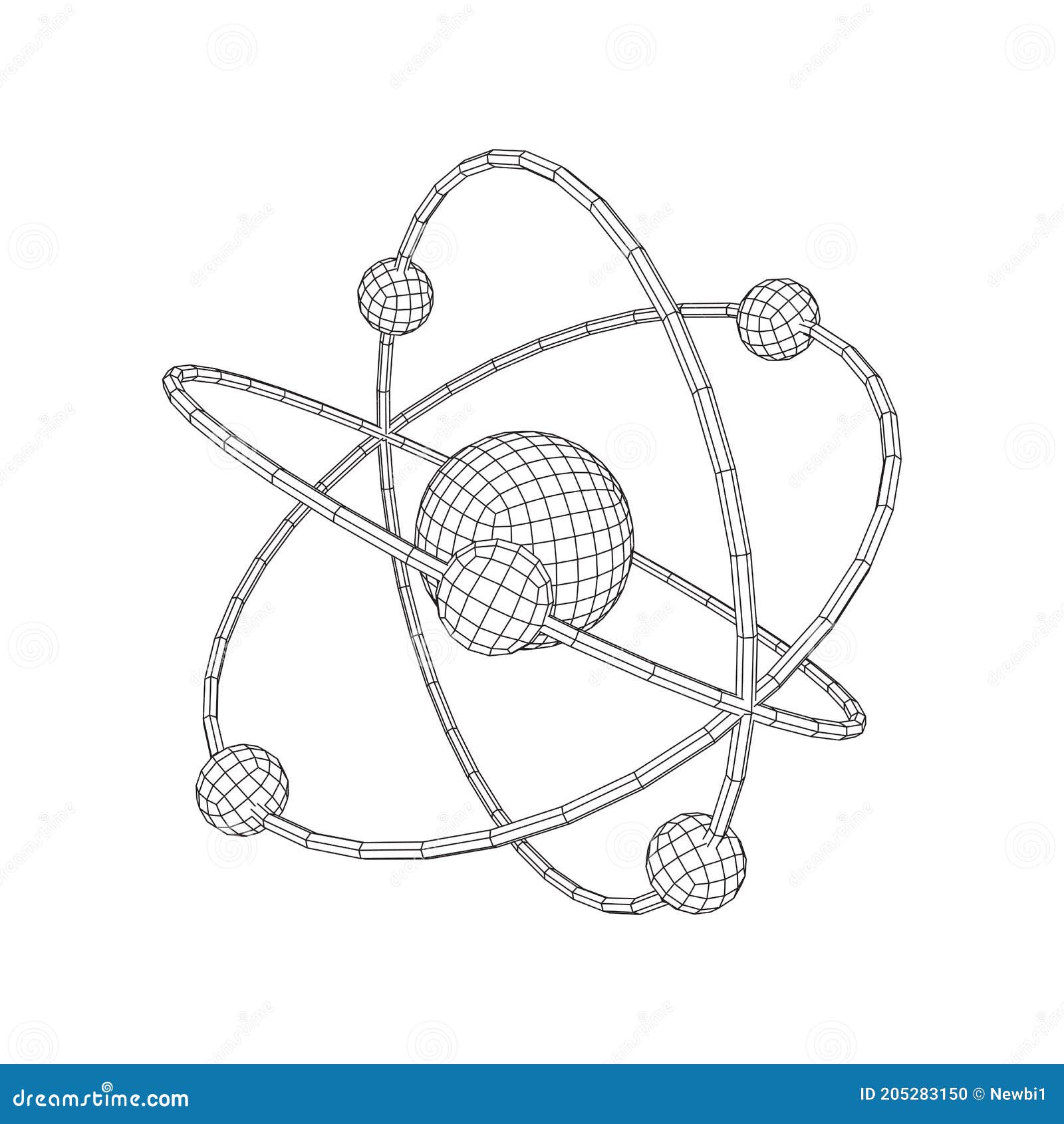Planetary Model of Atom with Nucleus and Electrons Stock Vector ...