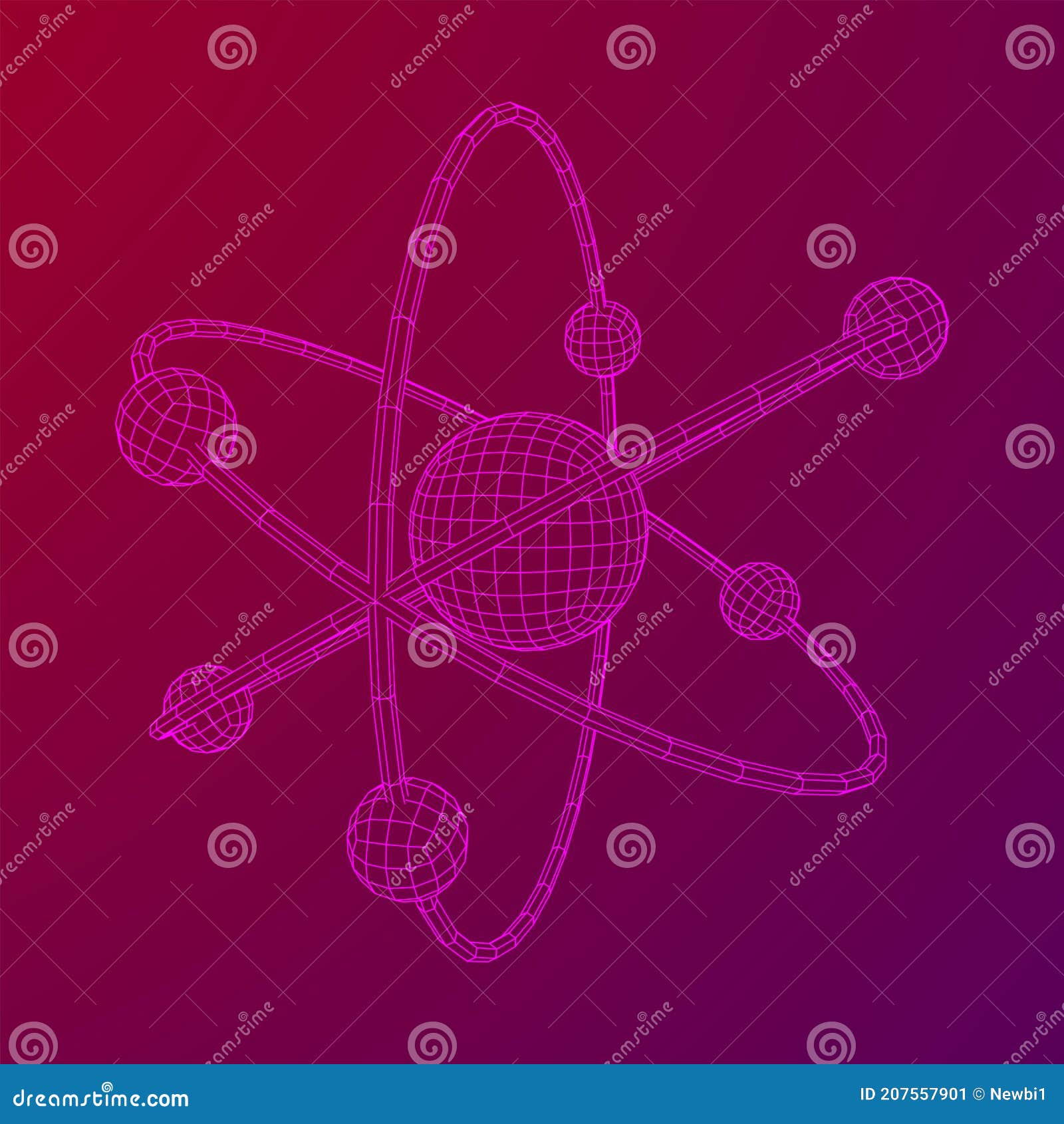 Planetary Model of Atom with Nucleus and Electrons Stock Illustration ...