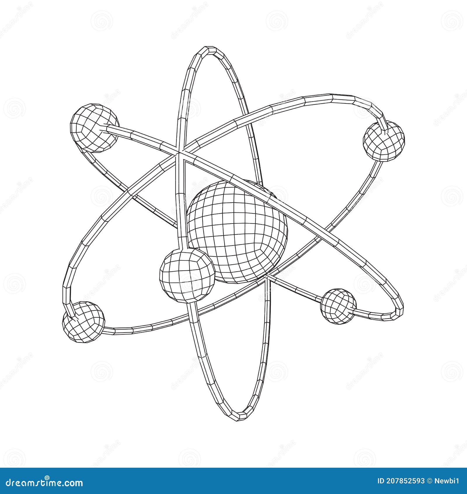 Planetary Model of Atom with Nucleus and Electrons Stock Illustration ...