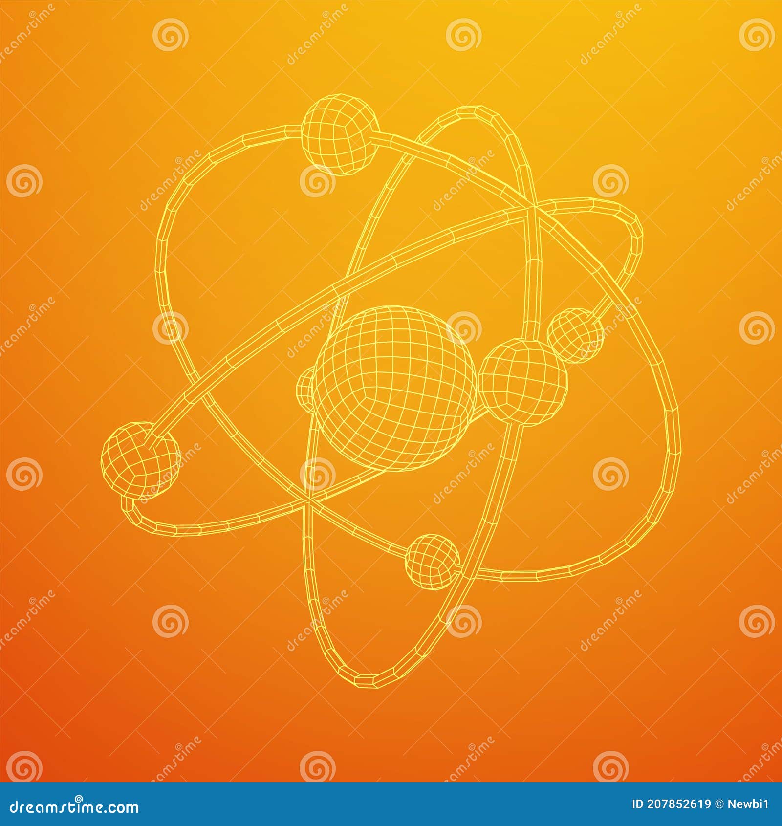 Planetary Model of Atom with Nucleus and Electrons Stock Illustration ...