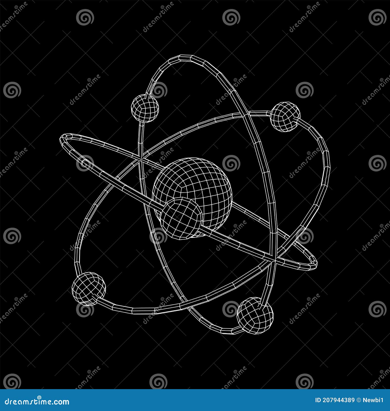 Planetary Model of Atom with Nucleus and Electrons Stock Illustration ...