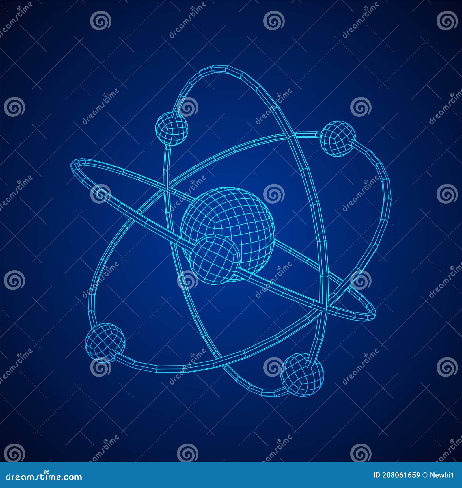 Planetary Model of Atom with Nucleus and Electrons Stock Vector ...