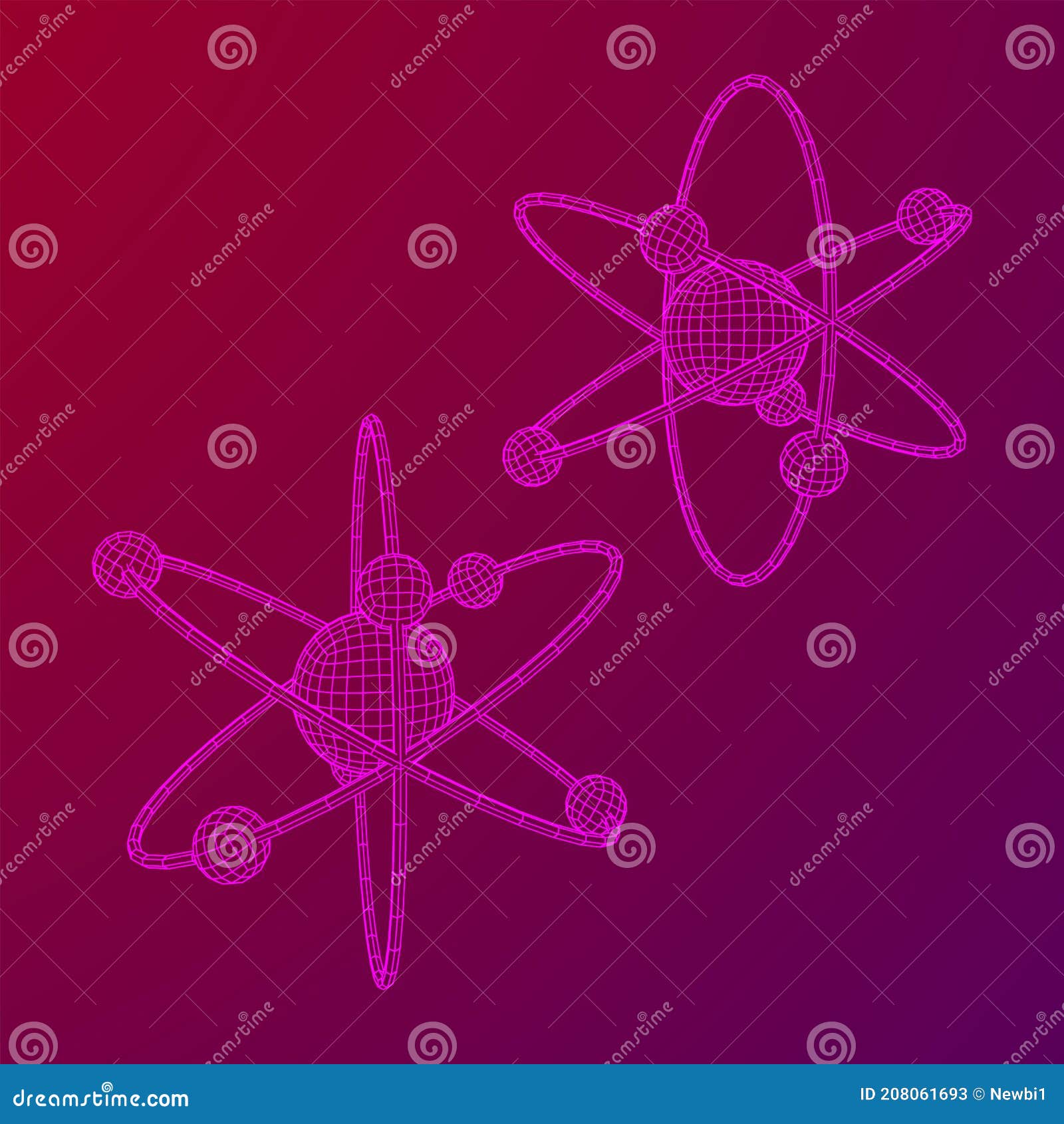 Planetary Model of Atom with Nucleus and Electrons Stock Vector ...