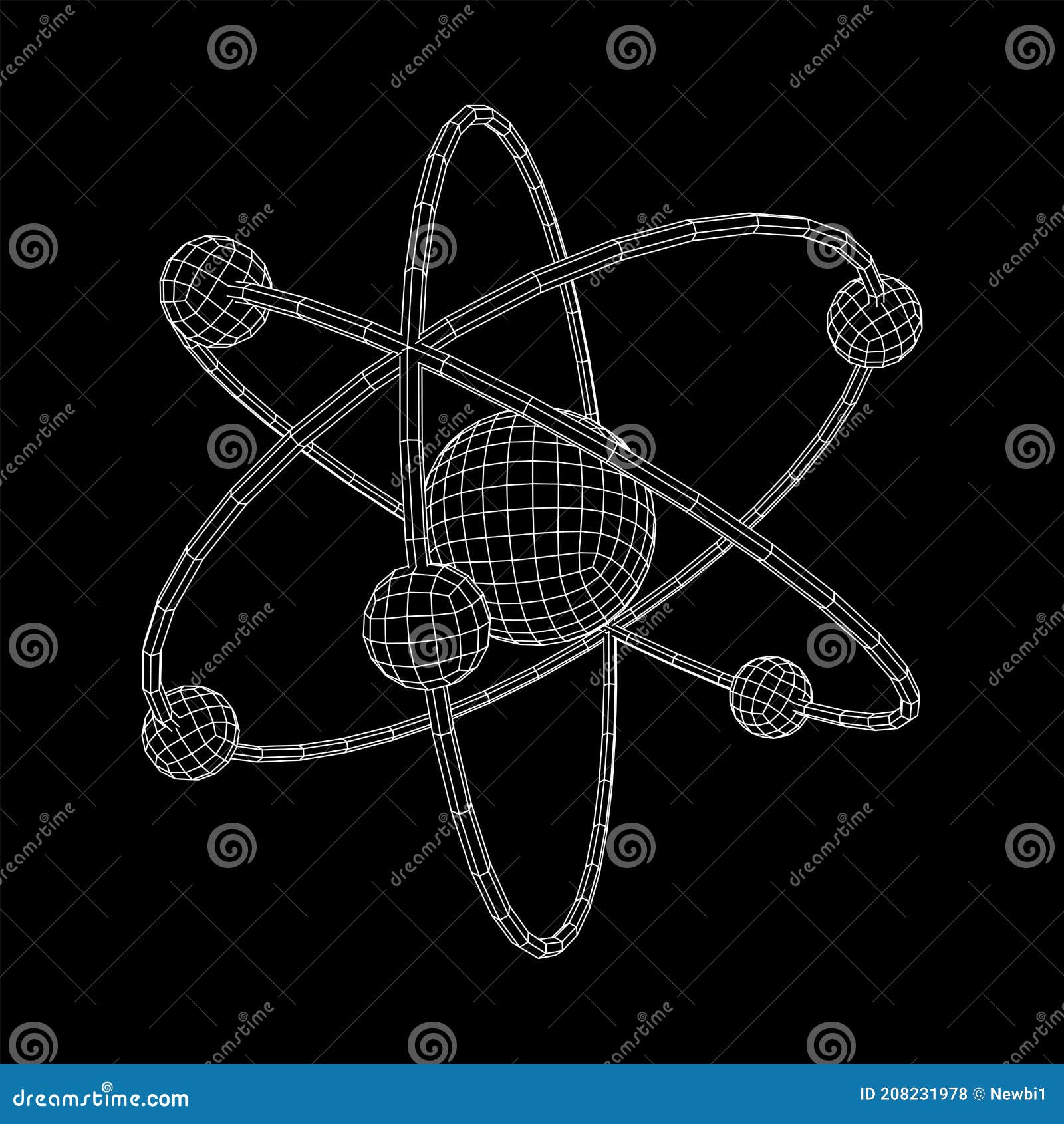 Planetary Model of Atom with Nucleus and Electrons Stock Vector ...