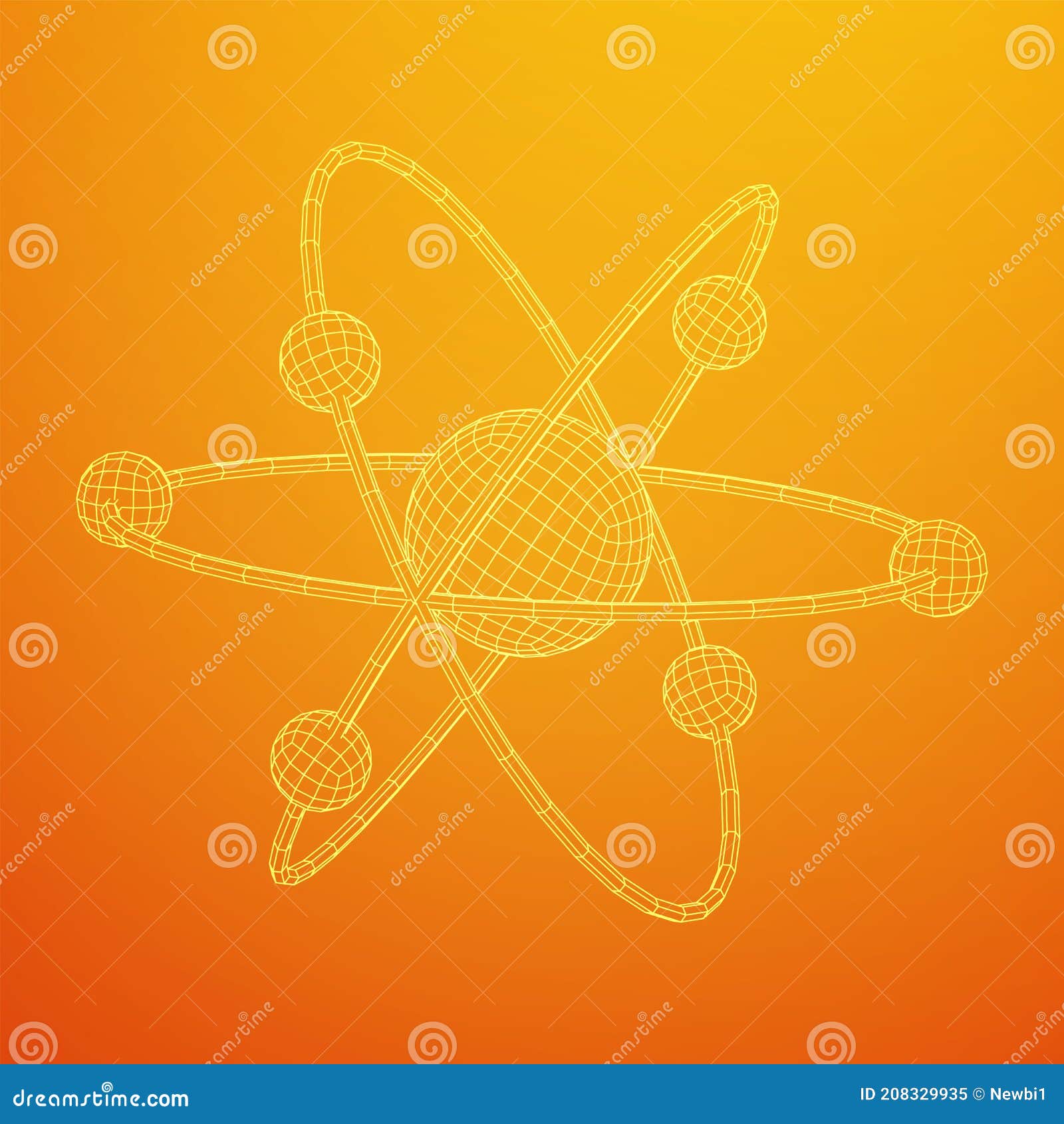 Planetary Model of Atom with Nucleus and Electrons Stock Vector ...