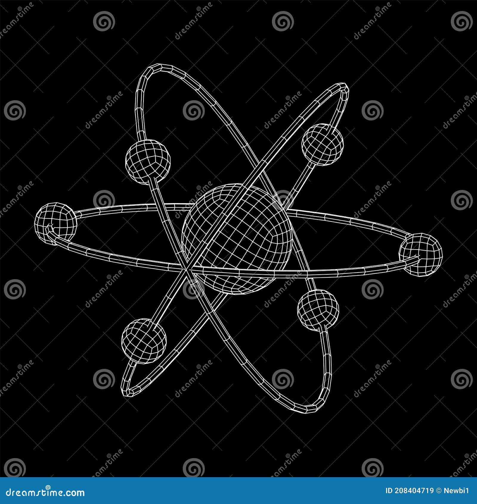 Planetary Model of Atom with Nucleus and Electrons Stock Vector ...