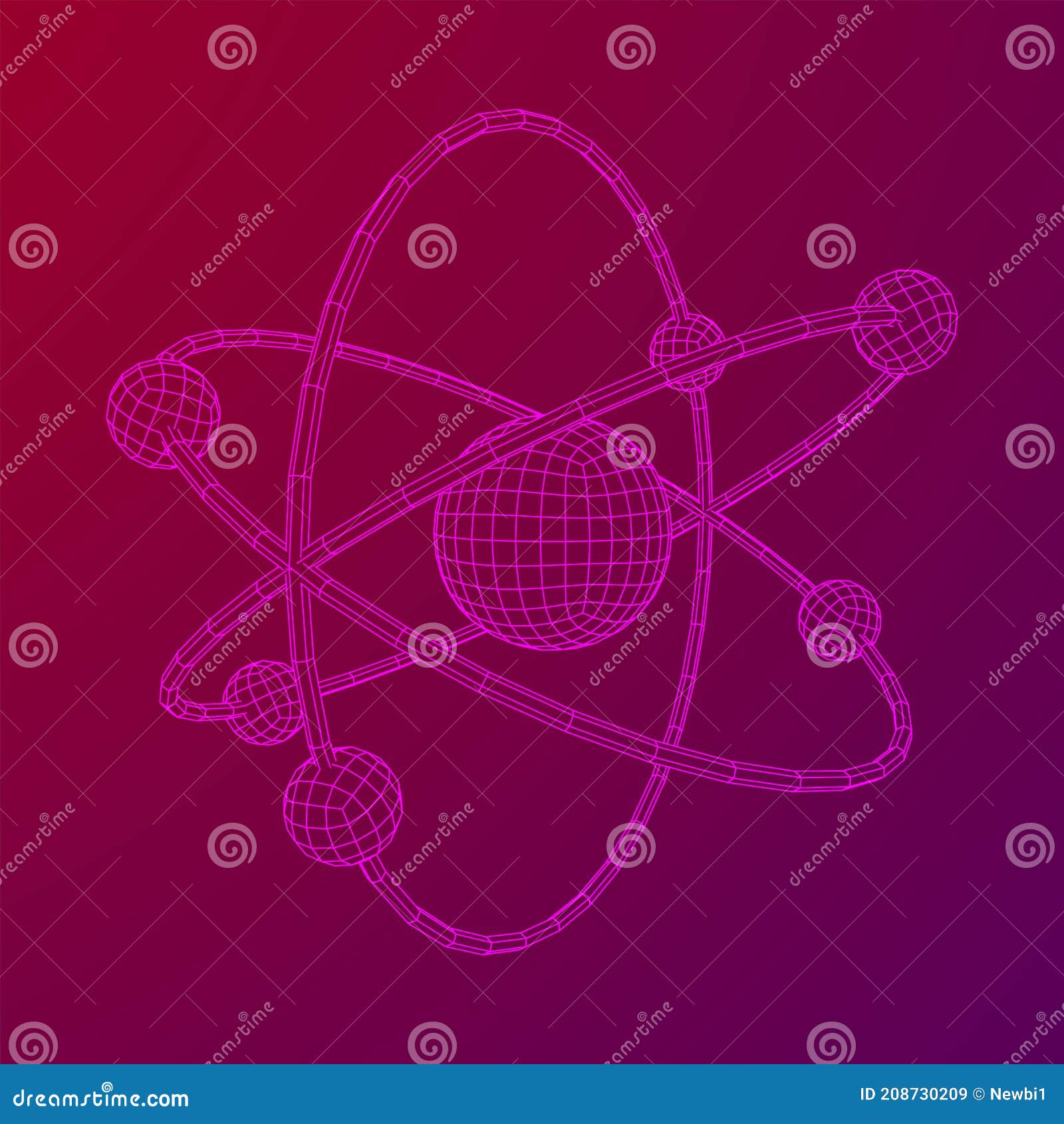 Planetary Model of Atom with Nucleus and Electrons Stock Vector ...