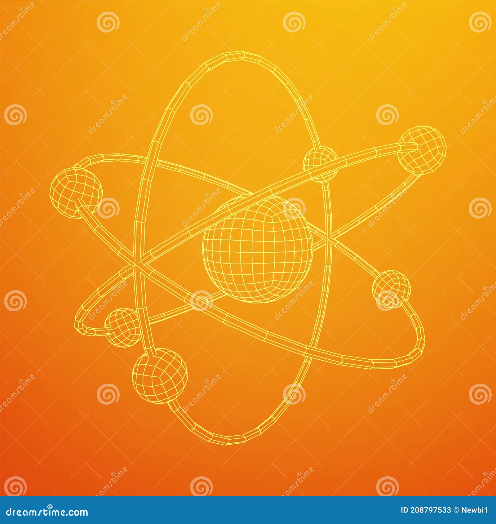Planetary Model of Atom with Nucleus and Electrons Stock Vector ...