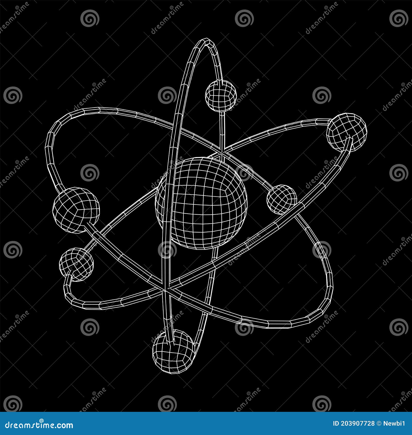 Planetary Model of Atom with Nucleus and Electrons Stock Vector ...