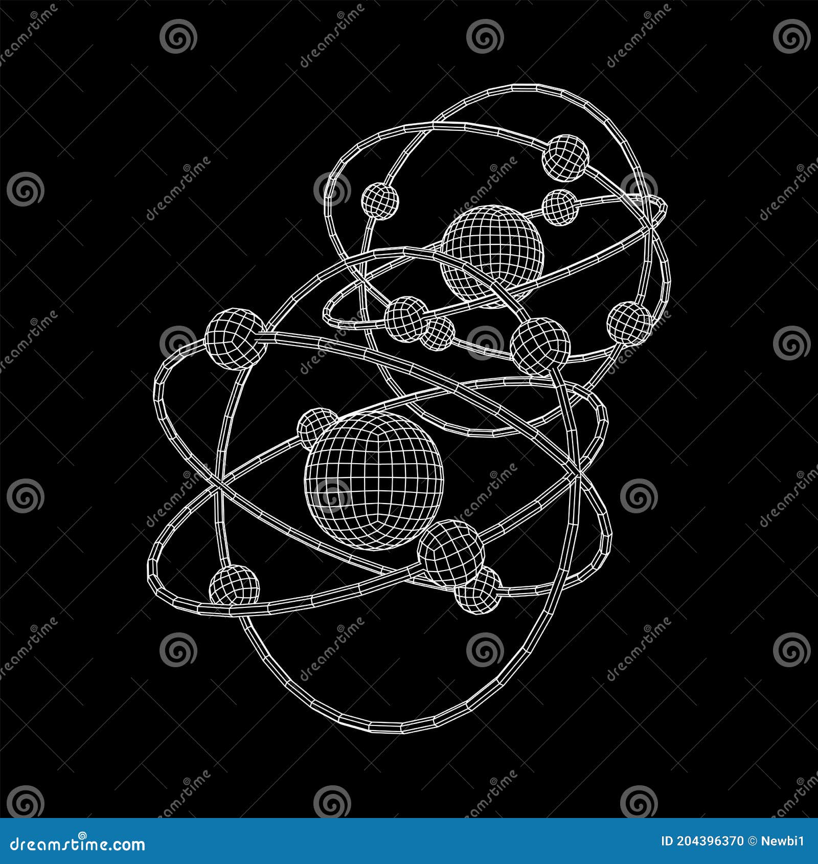 Planetary Model of Atom with Nucleus and Electrons Stock Vector ...