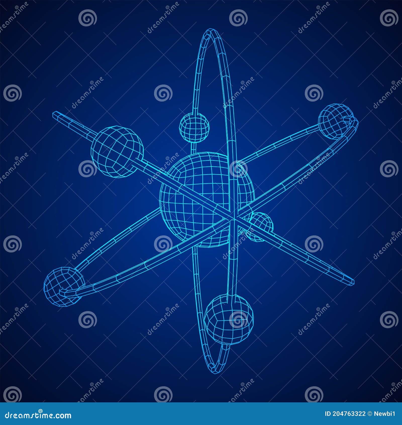 Planetary Model of Atom with Nucleus and Electrons Stock Vector ...