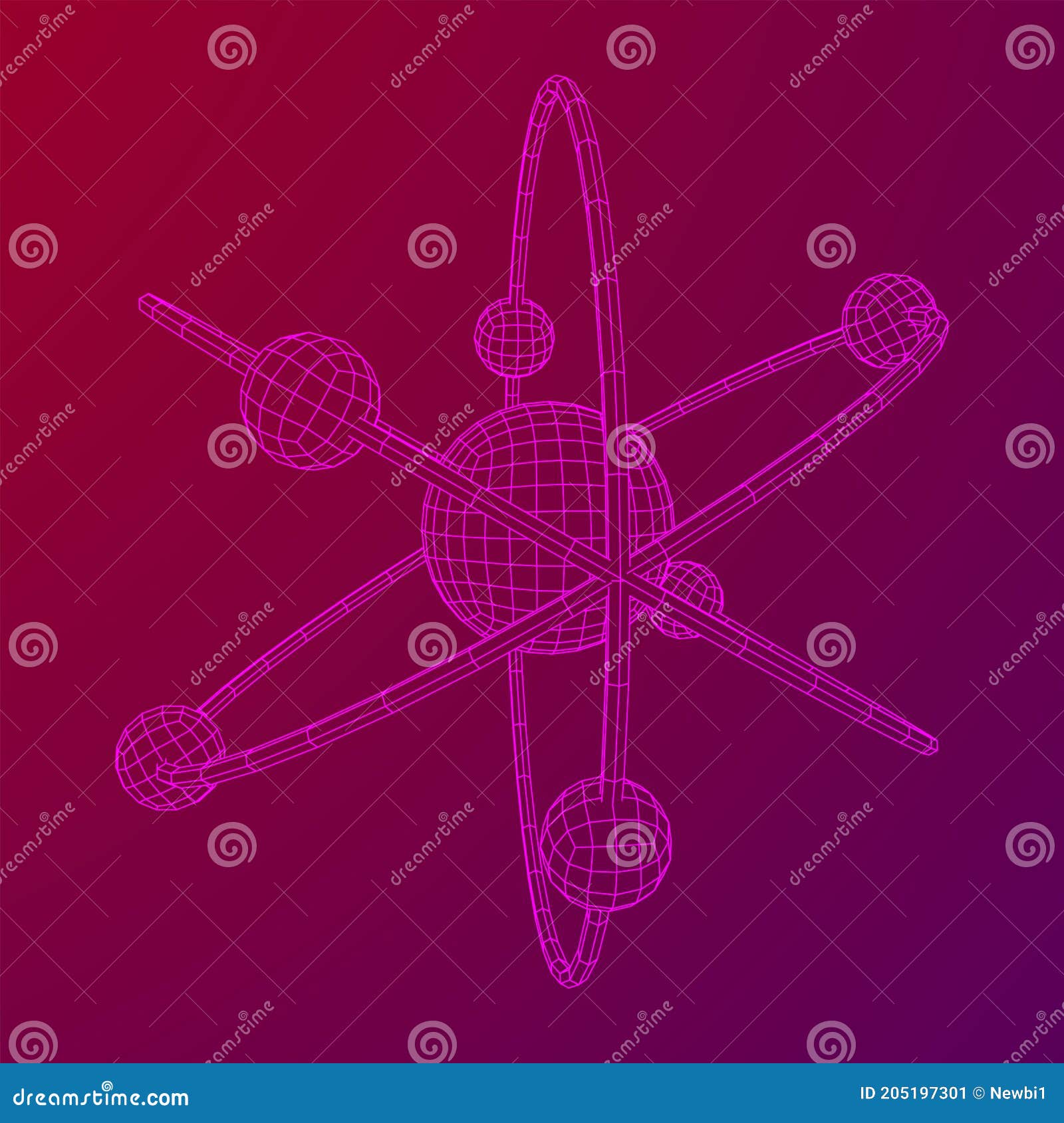Planetary Model of Atom with Nucleus and Electrons Stock Vector ...