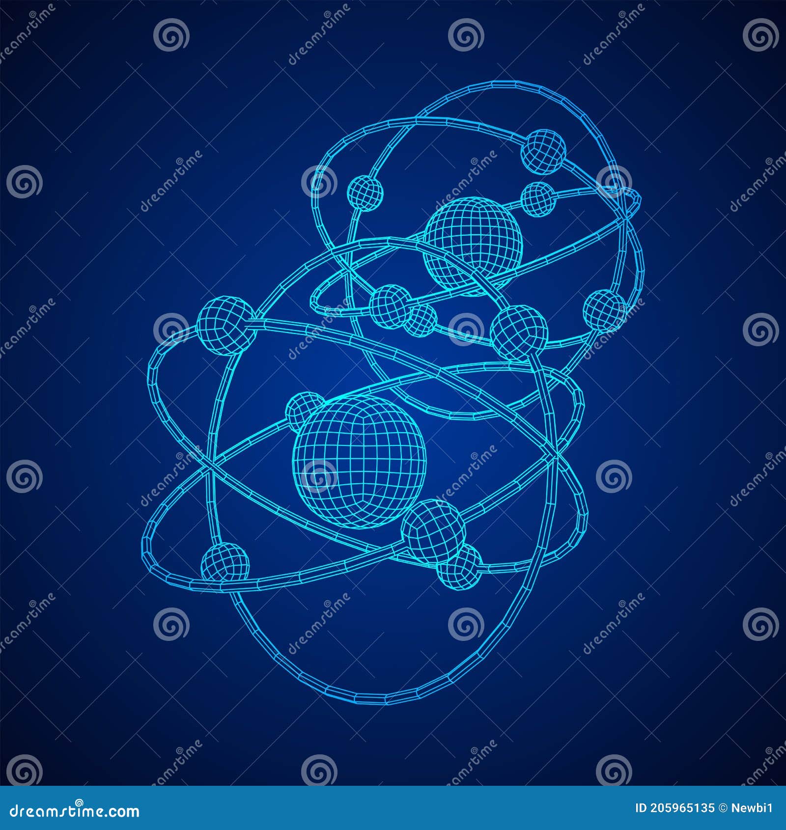 Planetary Model of Atom with Nucleus and Electrons Stock Vector ...