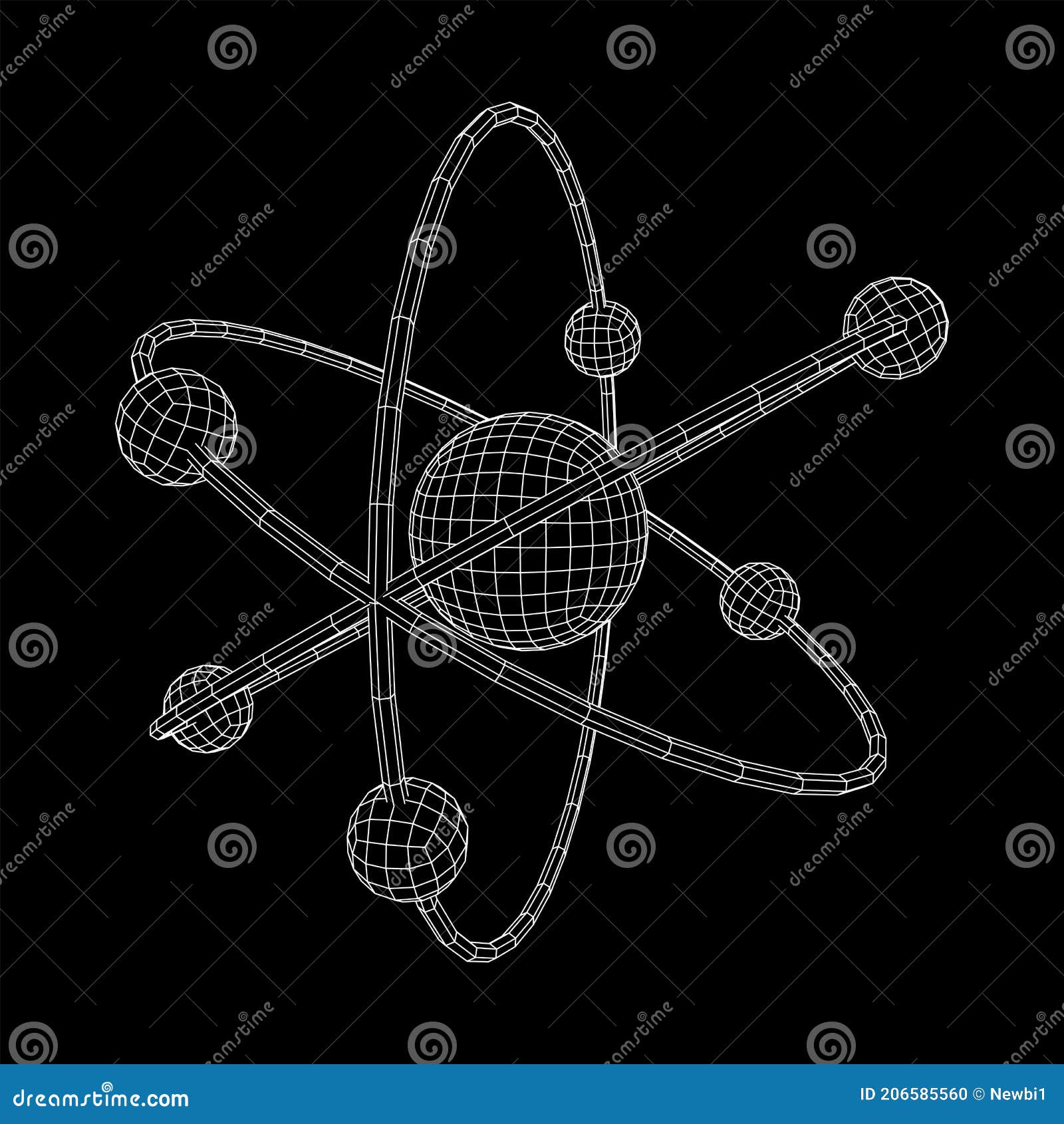 Planetary Model of Atom with Nucleus and Electrons Stock Vector ...