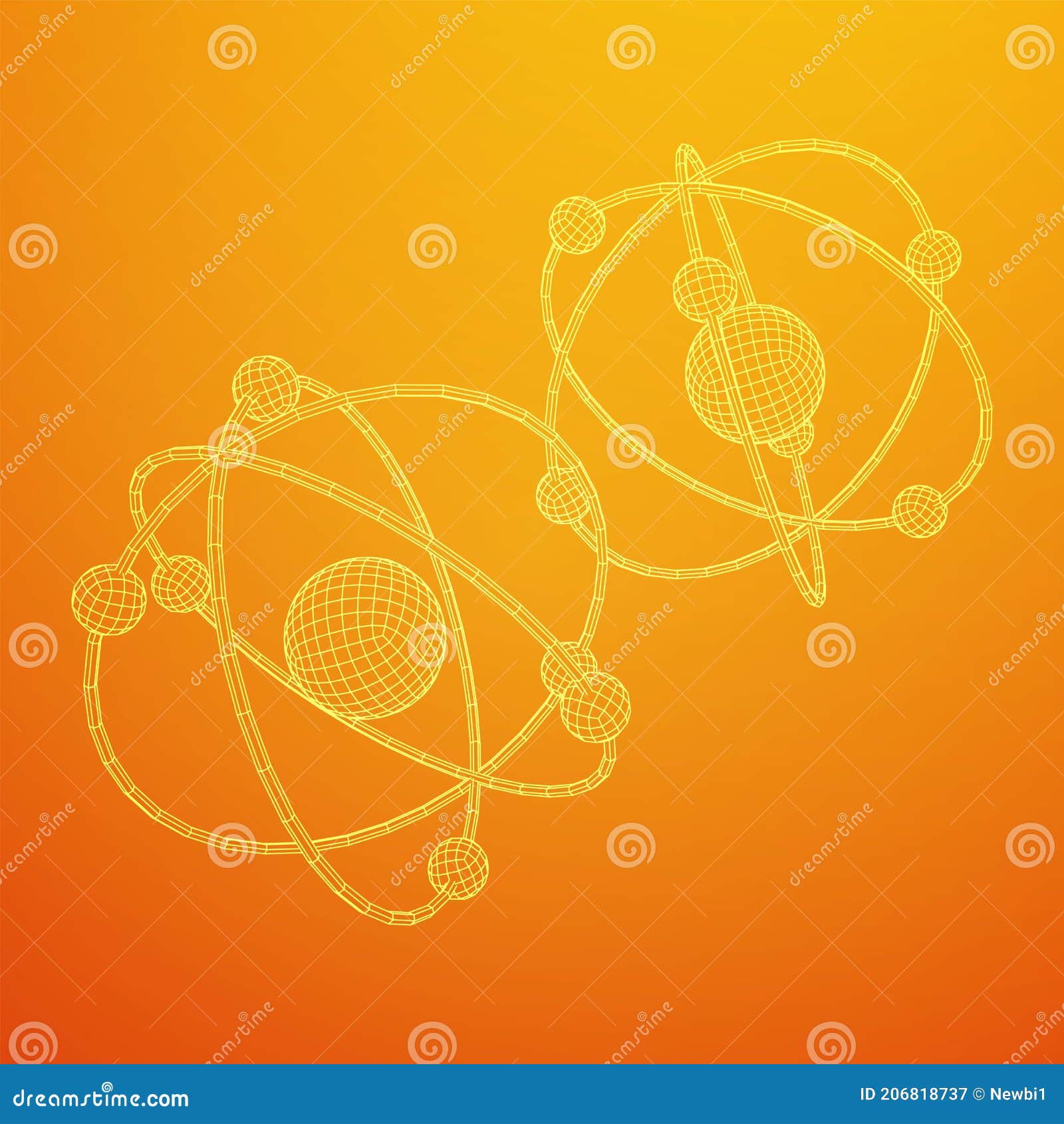 Planetary Model of Atom with Nucleus and Electrons Stock Vector ...