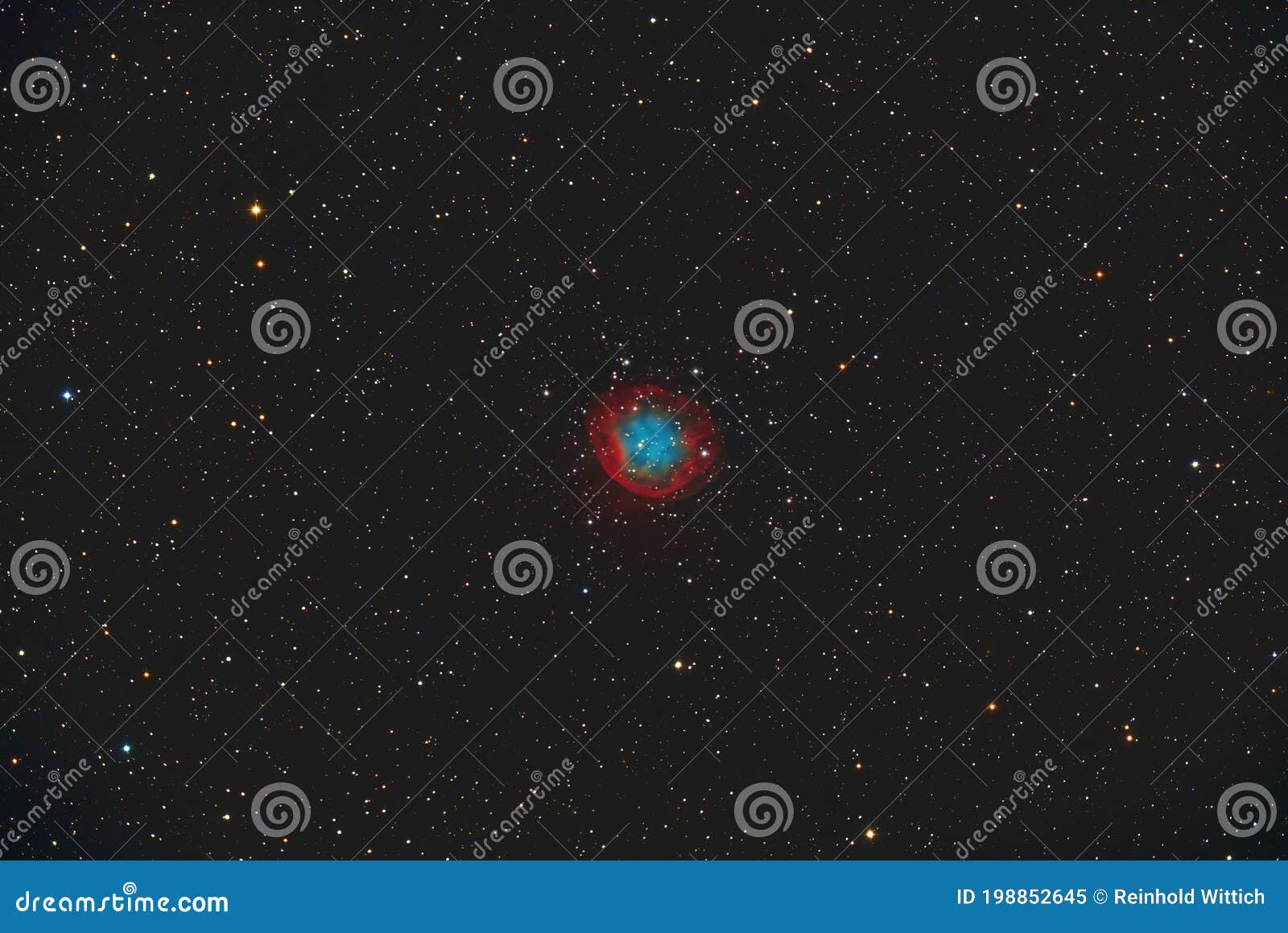 Planetary Nebula Dumbbell In An Infinite Space Space. Royalty-Free ...