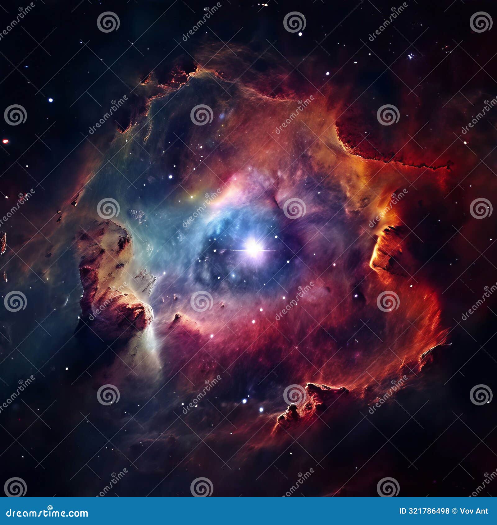 Planetary Nebula In Space. Cloud Of Ionized Gas, Collapse Of Star ...