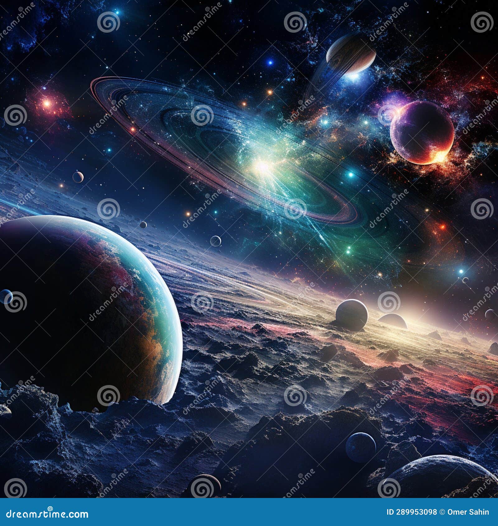 Planetary Parade stock photo. Image of mysteries, colors - 289953098