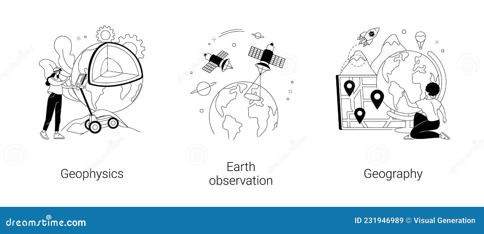 Planetary Science Abstract Concept Vector Illustrations. Stock Vector ...
