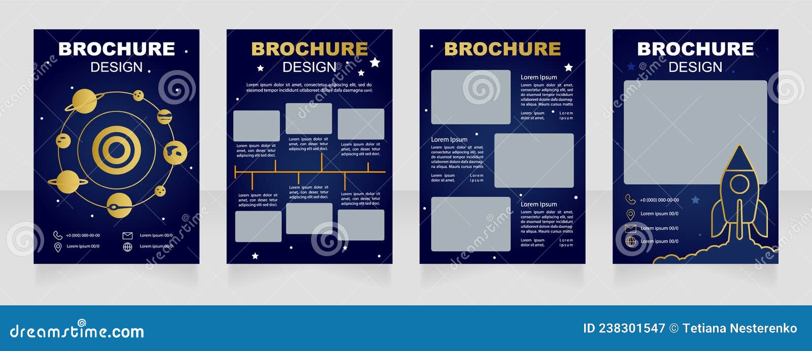 Planetary Science Blank Brochure Design Stock Vector - Illustration of ...