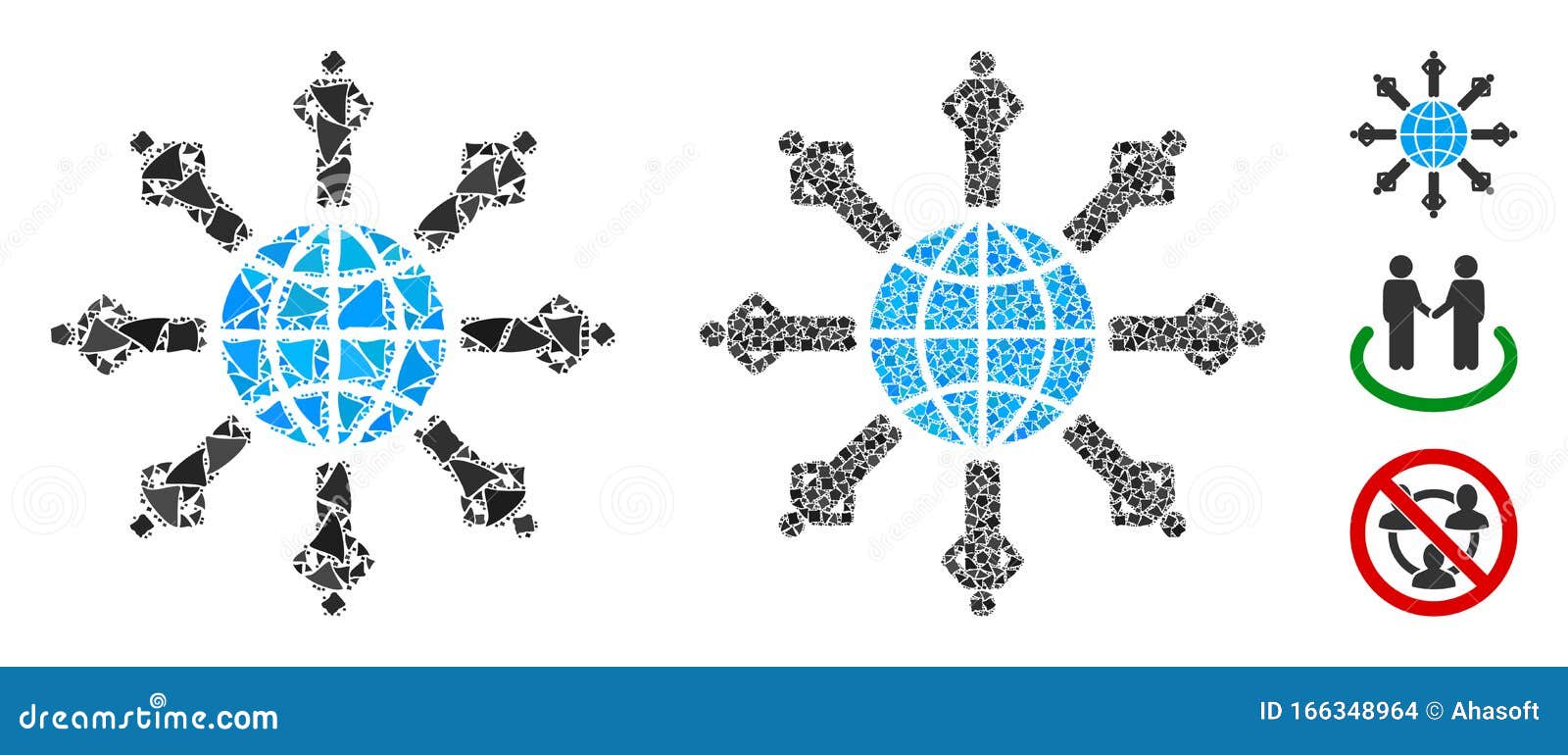 Planetary Society Composition Icon of Rugged Pieces Stock Vector ...